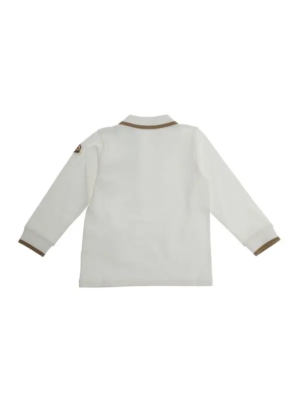 Moncler Teddy Bear Embroidered Long-sleeved Polo Shirt