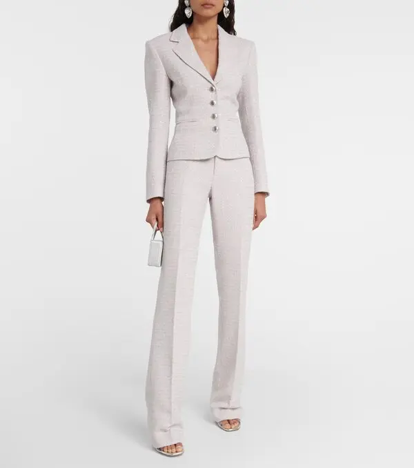 Alessandra Rich Sequined Mid-rise Straight Pants