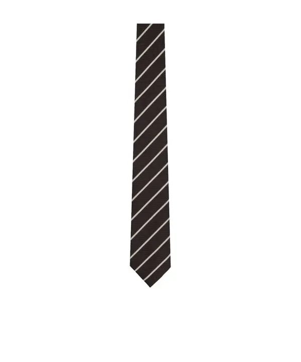 TOM FORD Striped Tie - Brown