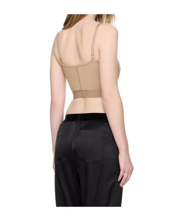 TOM FORD Straight Neckline Jacquard Logo Crop Top