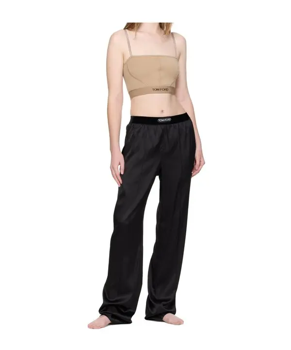 TOM FORD Straight Neckline Jacquard Logo Crop Top