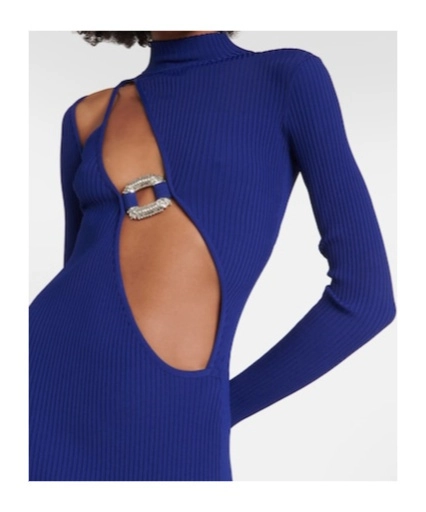David Koma Cutout Ribbed-knit Minidress