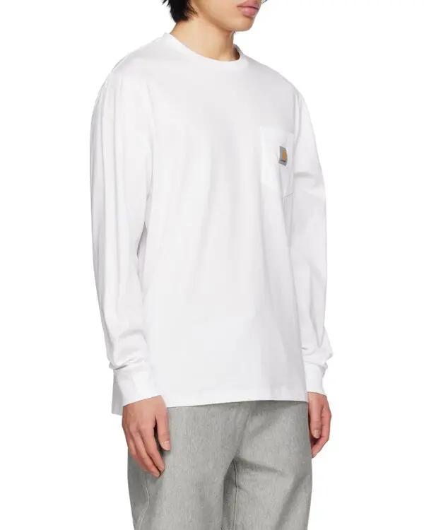 Carhartt Work In Progress Logo Patch Long Sleeved T-shirt - White