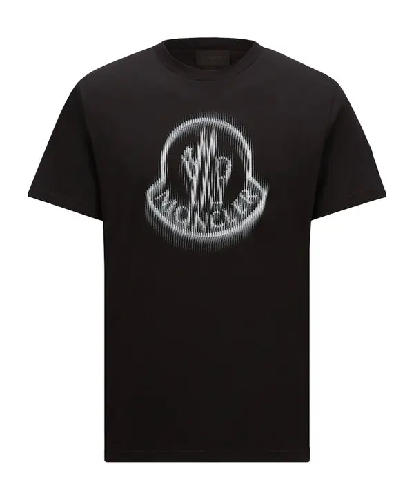 Moncler Gradient Logo Printed Crewneck T-shirt