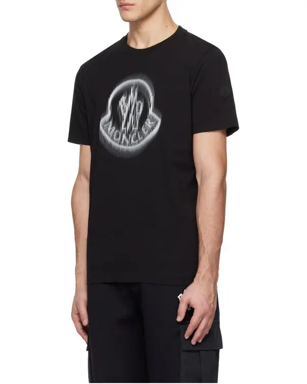 Moncler Gradient Logo Printed Crewneck T-shirt