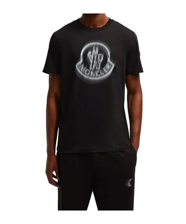 Moncler Gradient Logo Printed Crewneck T-shirt