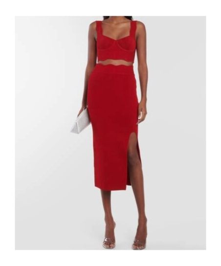 Galvan Delia Scalloped Midi Skirt