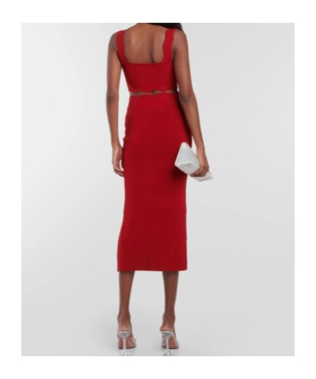Galvan Delia Scalloped Midi Skirt