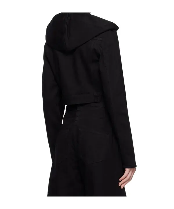 Alaïa Cropped Hooded Denim Jacket