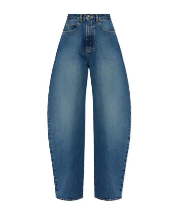 Alaïa High Waist Barrel Leg Jeans