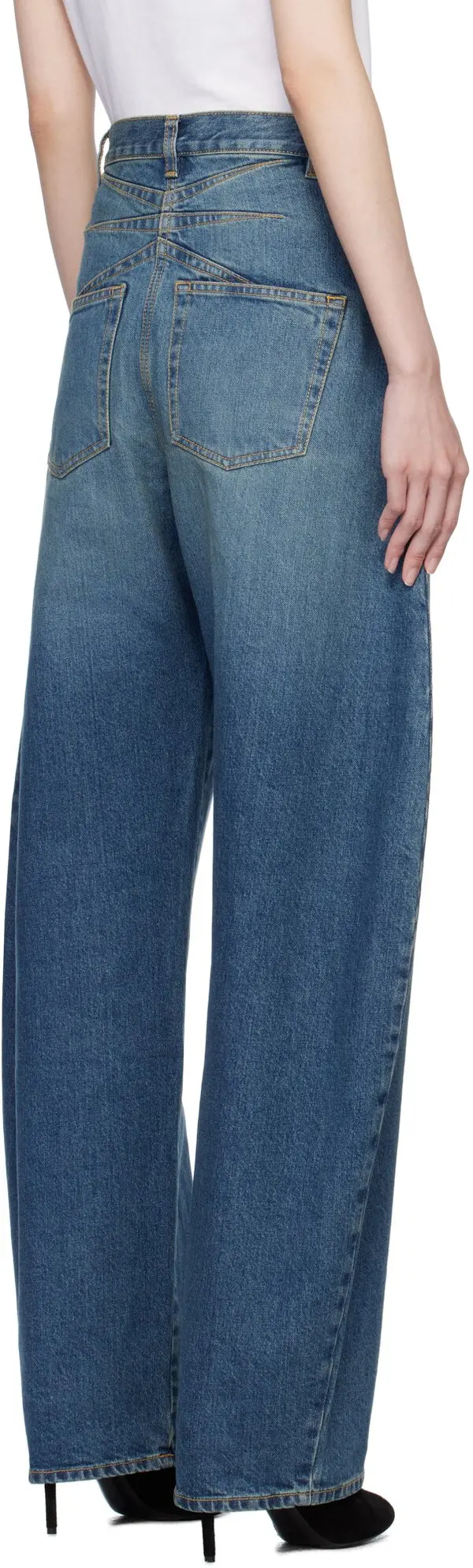 Alaïa High Waist Barrel Leg Jeans