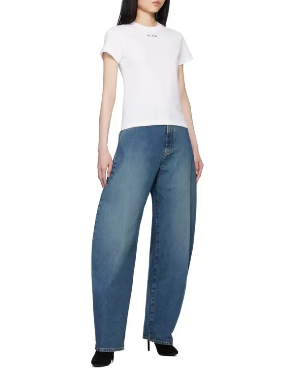 Alaïa High Waist Barrel Leg Jeans
