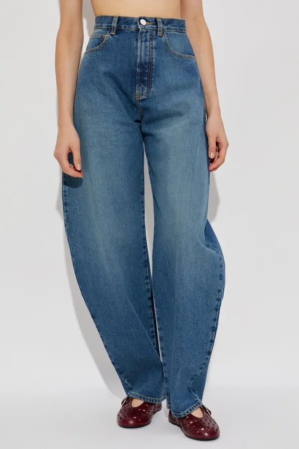 Alaïa High Waist Barrel Leg Jeans