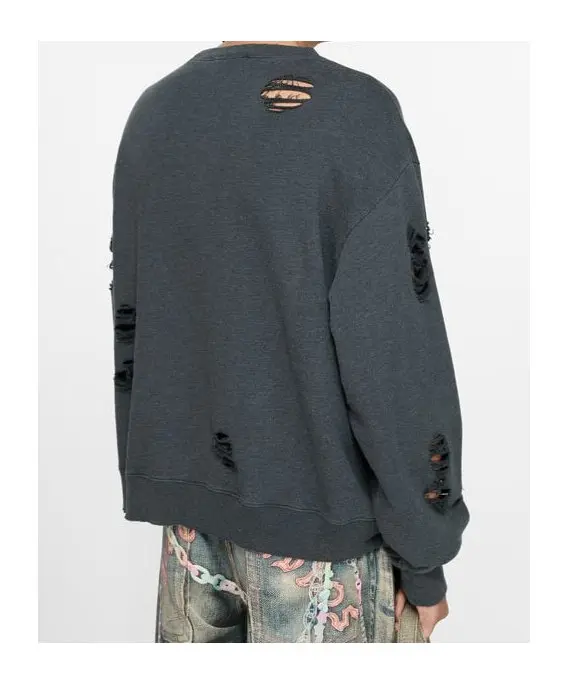Acne Studios Distressed Logo Printed Sweatshirt