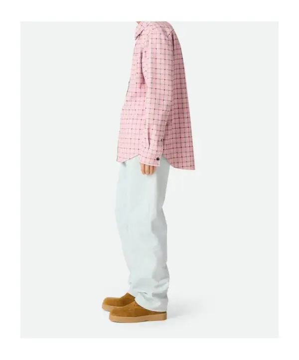 Bottega Veneta Checked Long Sleeved Leather Shirt