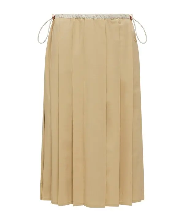 Moncler Pleated Midi Skirt - Beige