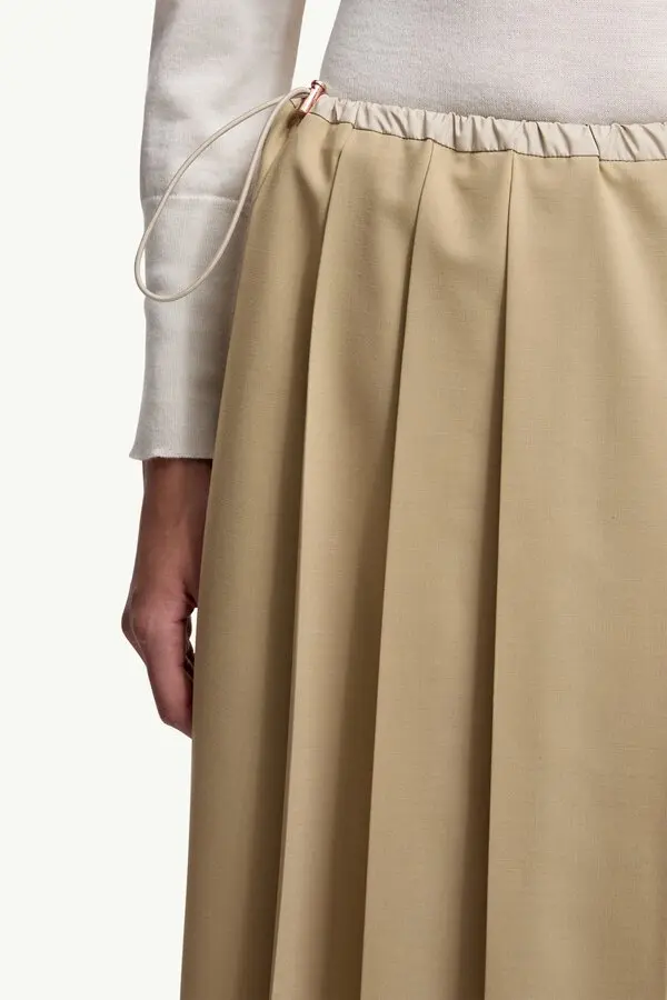 Moncler Pleated Midi Skirt - Beige