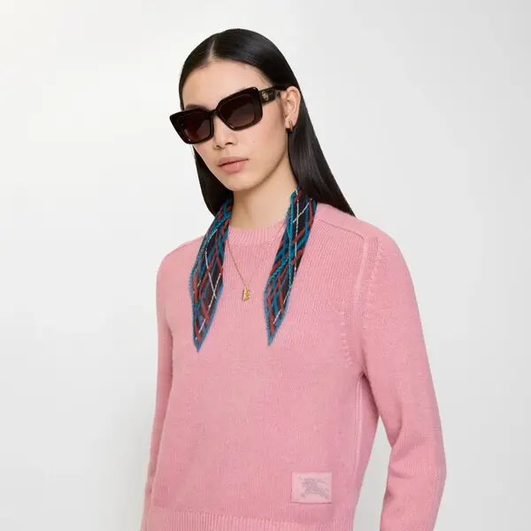 Burberry Belt Check Silk Chiffon Scarf
