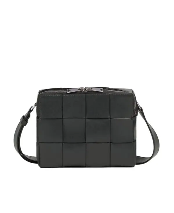 Bottega Veneta Woven Detail Small Shoulder Bag - Gray