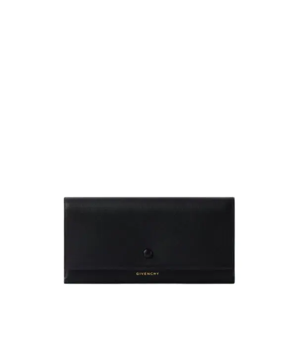 Givenchy Day Long Wallet In Grained Leather - Black