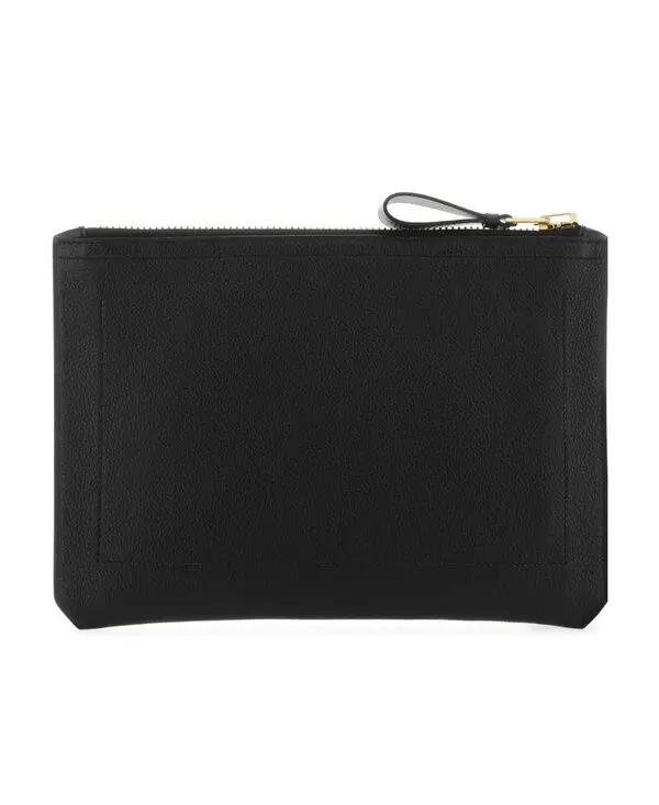 TOM FORD Logo Embossed Zipped Clutch Bag