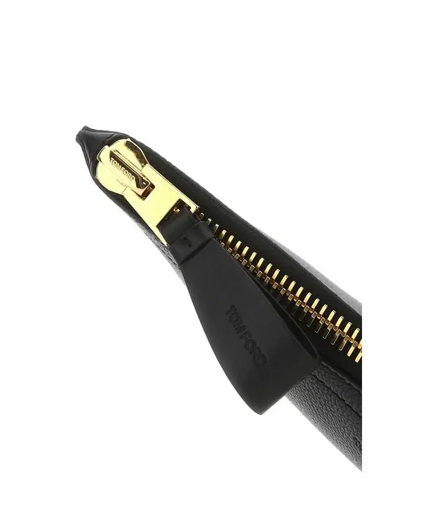 TOM FORD Logo Embossed Zipped Clutch Bag