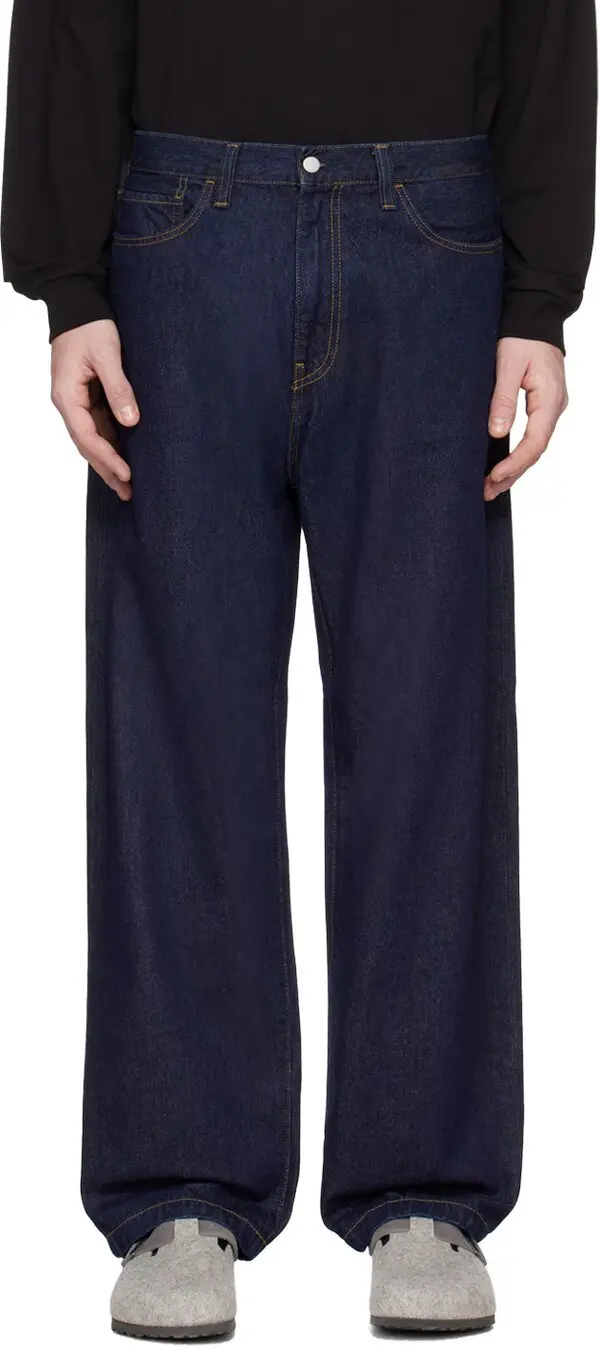 Carhartt Work In Progress Logo Patch Wide Leg Jeans
