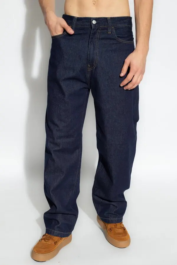 Carhartt Work In Progress Logo Patch Wide Leg Jeans