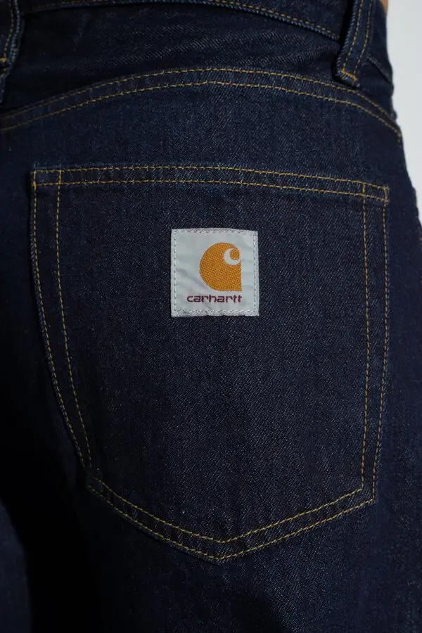 Carhartt Work In Progress Logo Patch Wide Leg Jeans