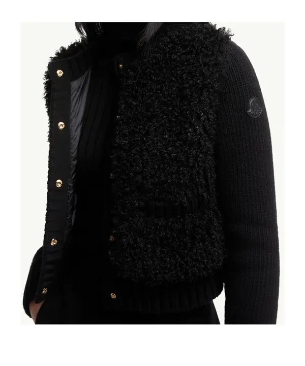Moncler Padded Wool Teddy Cardigan