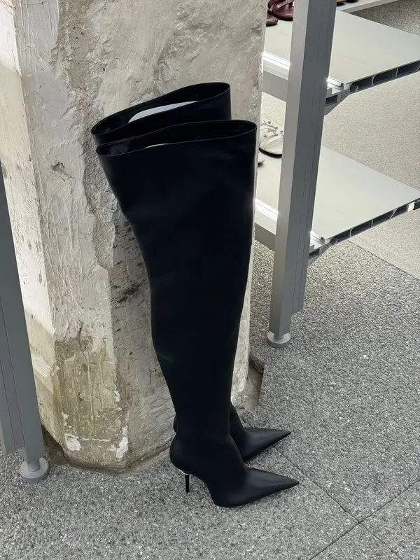Balenciaga Pointed-toe Thigh High Stiletto Boots