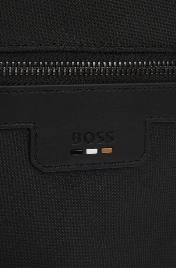 Hugo Boss Logo Debossed Zip-up Messenger Bag