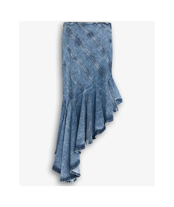 Alaïa Denim Spiral Skirt