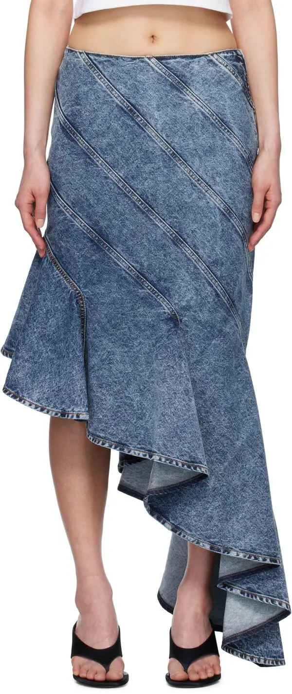 Alaïa Denim Spiral Skirt