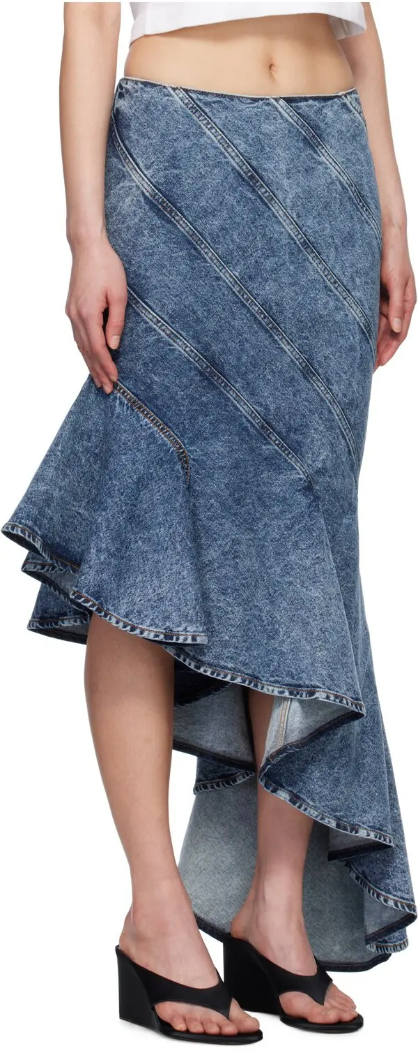Alaïa Denim Spiral Skirt