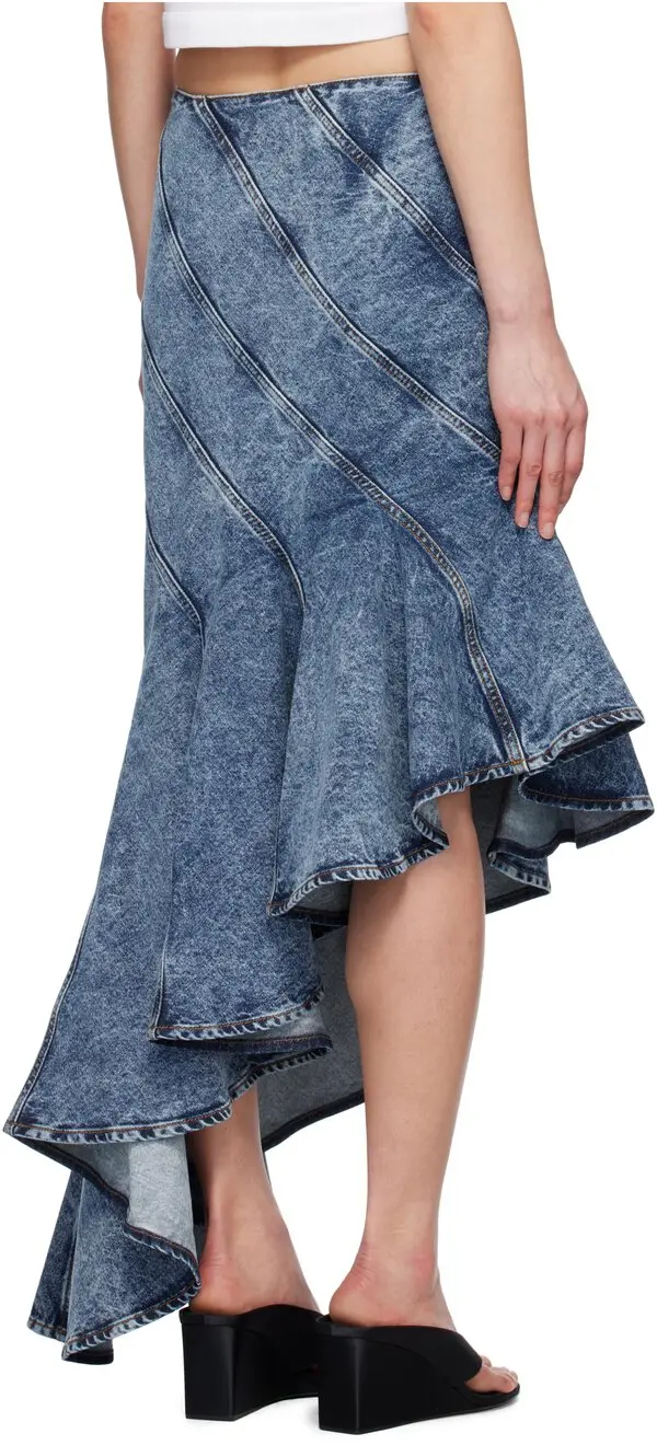 Alaïa Denim Spiral Skirt