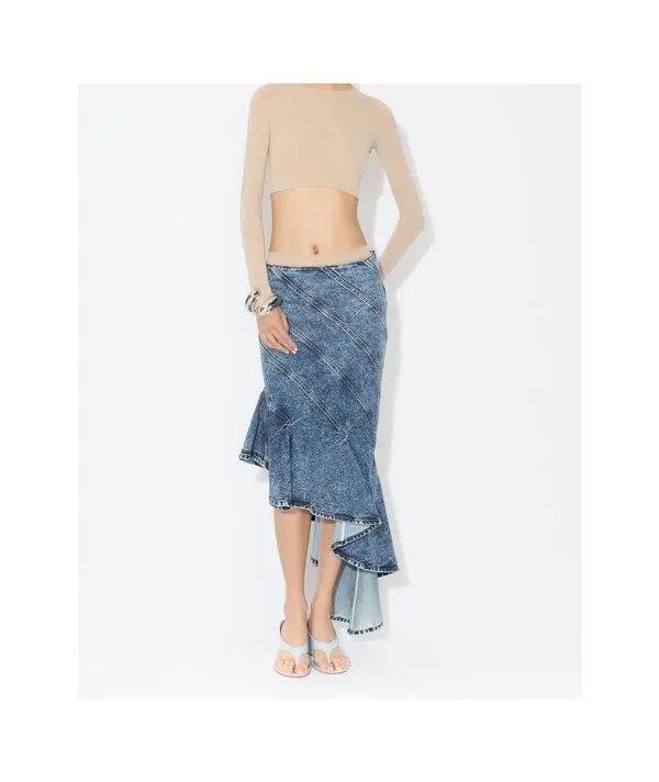 Alaïa Denim Spiral Skirt