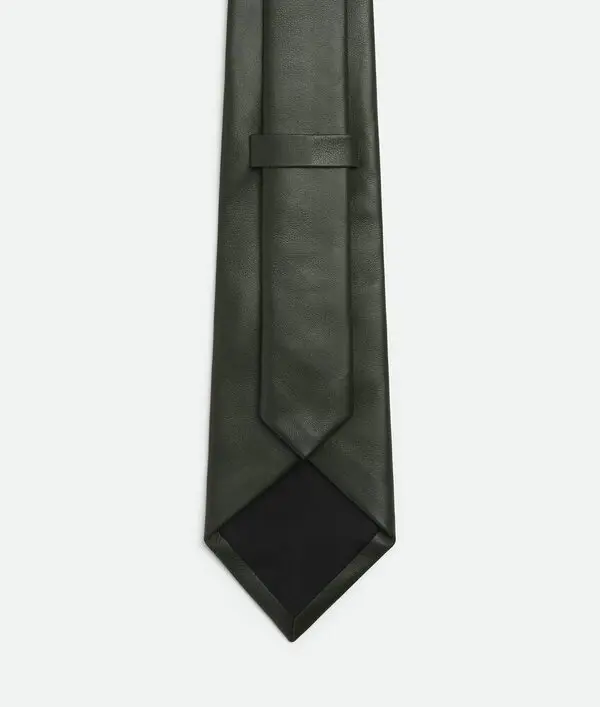 Bottega Veneta Smooth Lambskin Tie - Dark Green