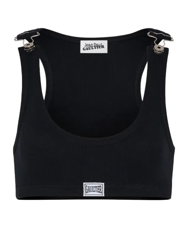 JEAN PAUL GAULTIER Racerback Cropped Top - Black