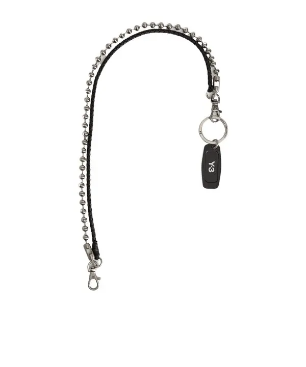 Y3 Logo Plaque Key Chain - Black