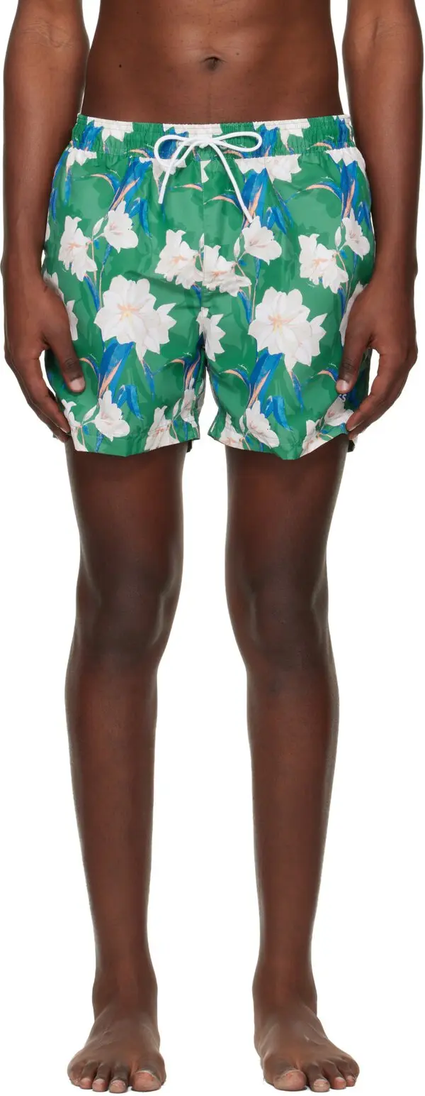 Hugo Boss Drawstring Swim Trunks - Brown