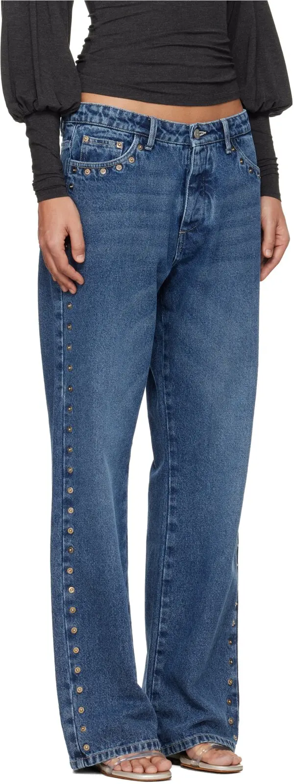 Paloma Wool Studded Straight-leg Denim Pants - Crowd Blue