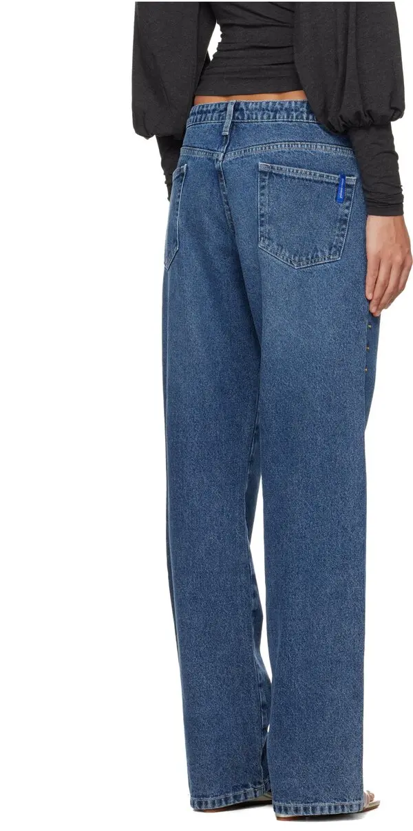 Paloma Wool Studded Straight-leg Denim Pants - Crowd Blue