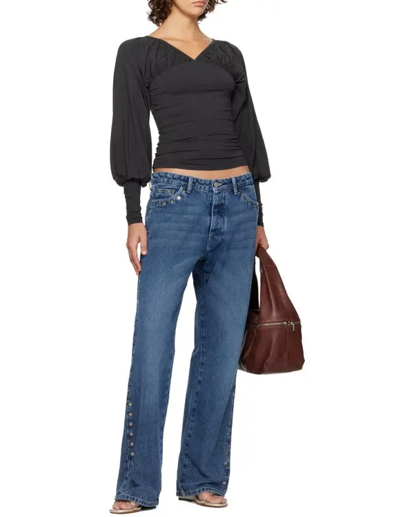 Paloma Wool Studded Straight-leg Denim Pants - Crowd Blue