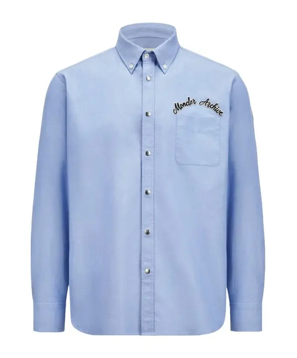 Moncler Embroidered Logo Oxford Shirt