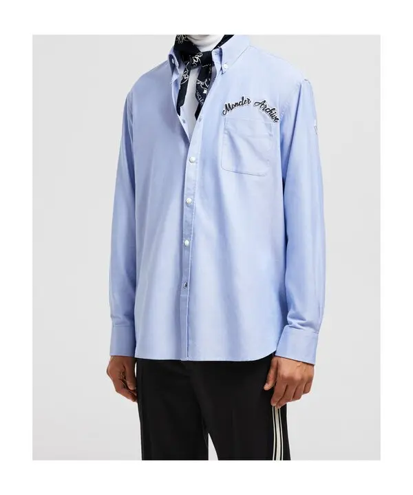 Moncler Embroidered Logo Oxford Shirt