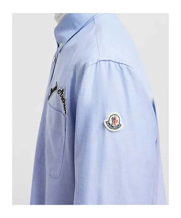 Moncler Embroidered Logo Oxford Shirt