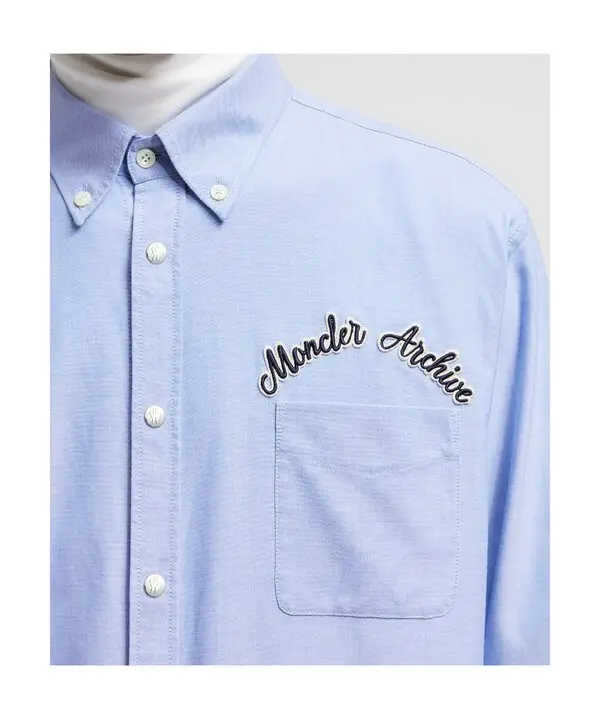 Moncler Embroidered Logo Oxford Shirt