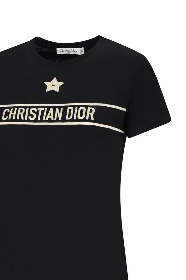 Dior Embroidered Star And Logo T-shirt
