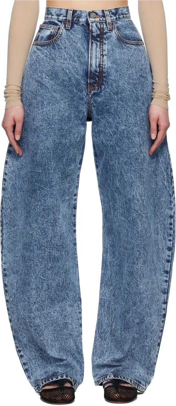 Alaïa Snow Denim Round Jeans